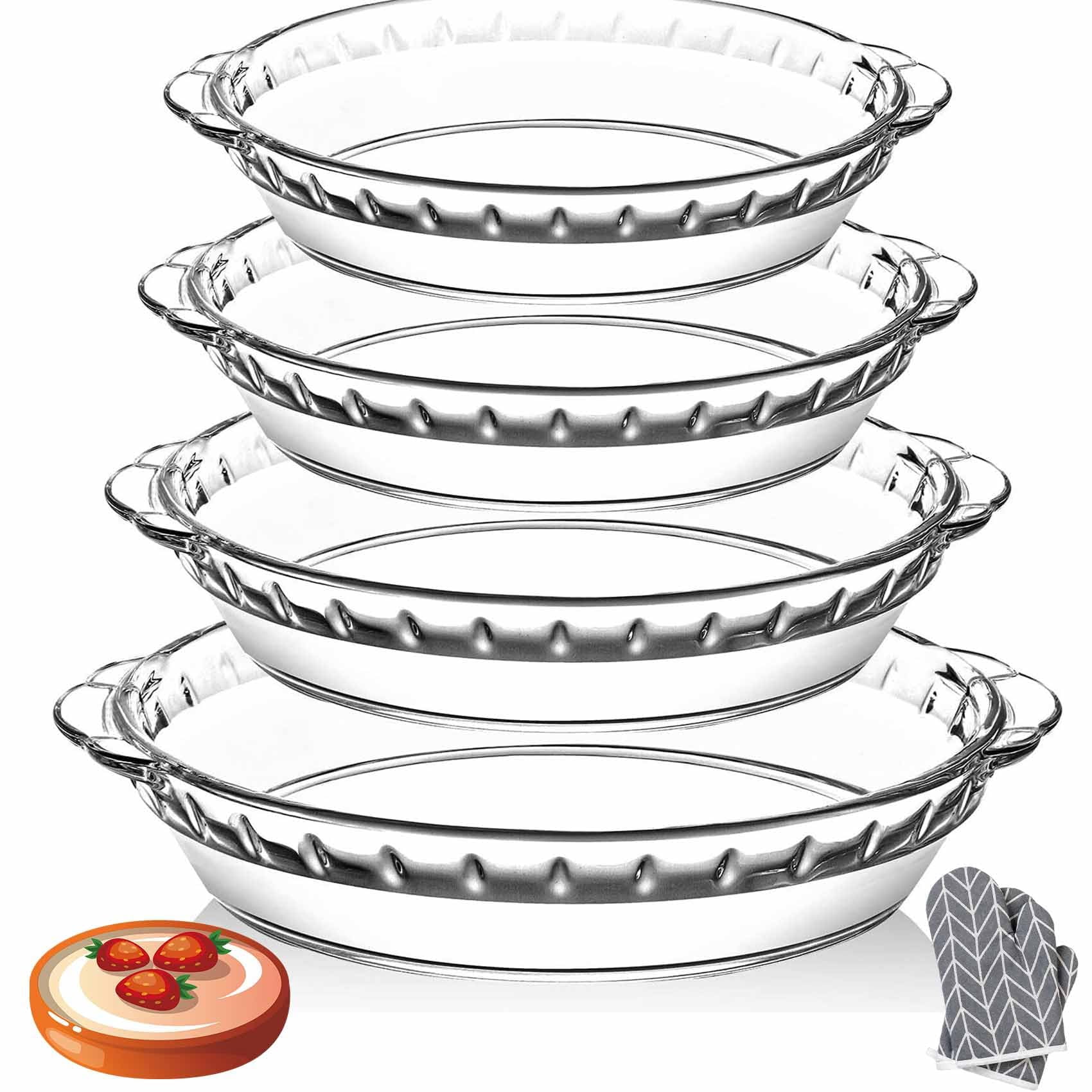9 Inches Mini Glass Pie Pan, 9 Pie Plate for Baking, Glass Pie Dish ...