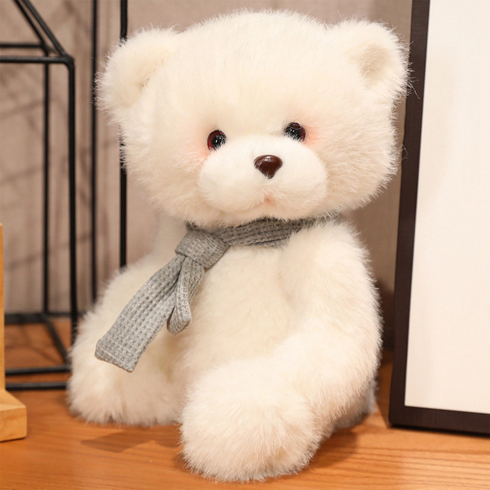 9 Inches White Bear Scarf Toy Children's Little White Bear Sleeps Doll ...