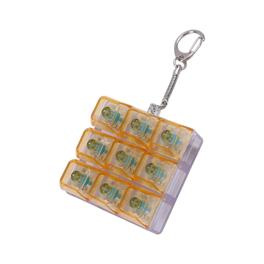 9-Key Fidget Keyboard Keychain, Mini Mechanical Click Keychain Toy with ...