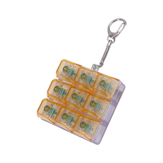 9-Key Fidget Keyboard Keychain, Mini Mechanical Click Keychain Toy with ...