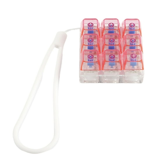 9 Key Led Keycaps Keychain Toy Switches Tester with Silicone Cord with ...