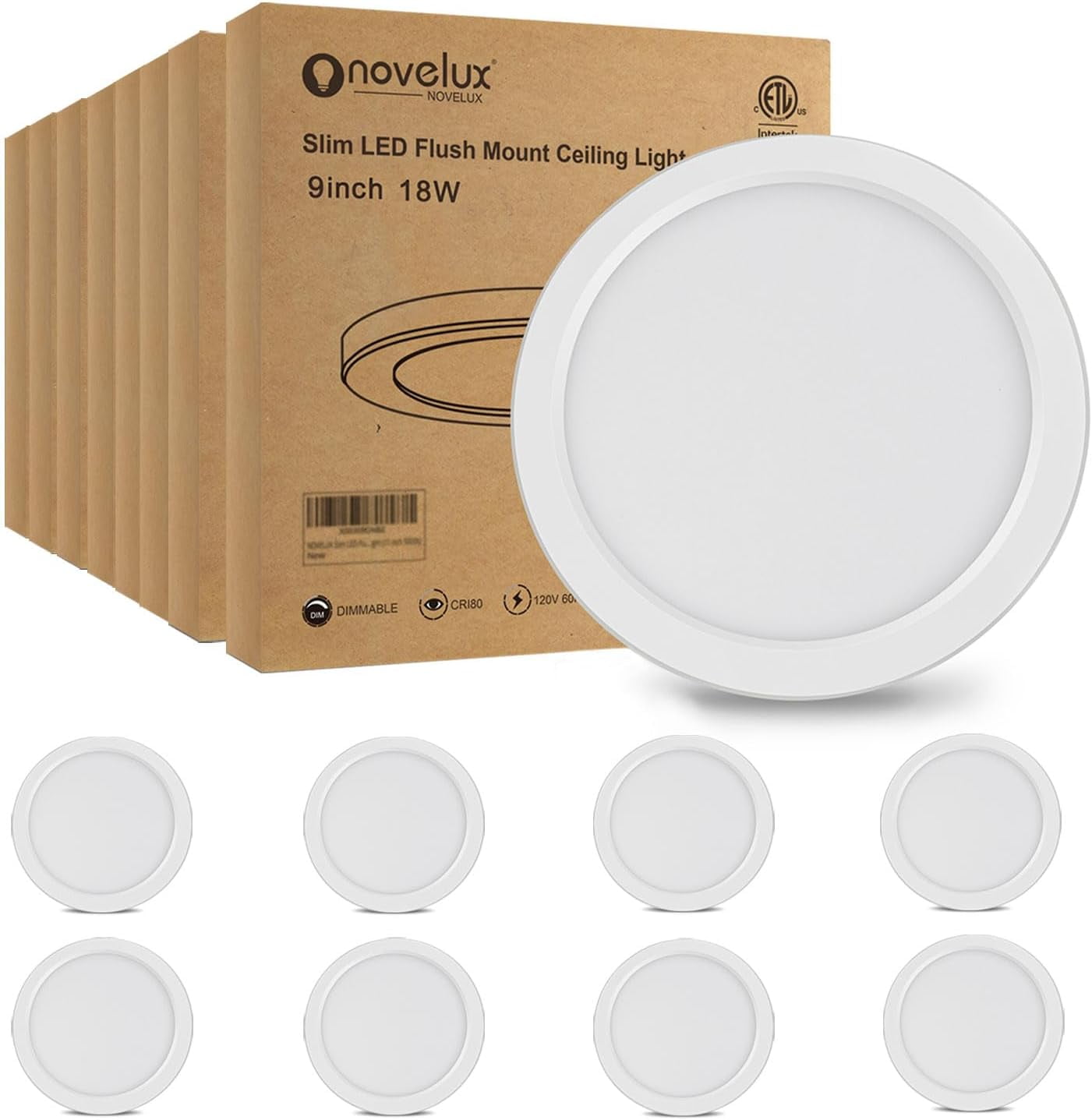 9" LED Ceiling Light Flush Mount, Ultra Slim 0.63 inch Thick Round Flat ...