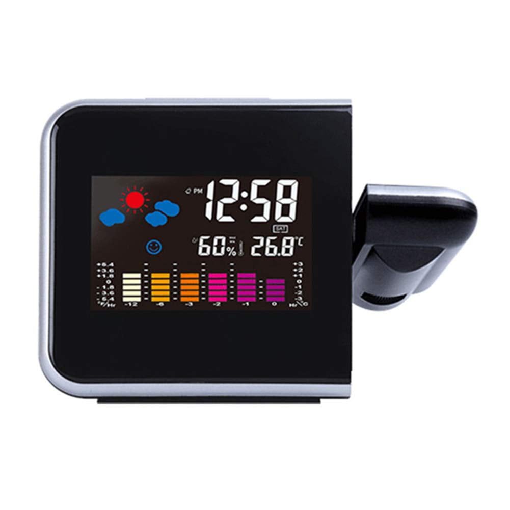 9 LED Color Screen Backlight Weather Projection Calendar Home Office ...
