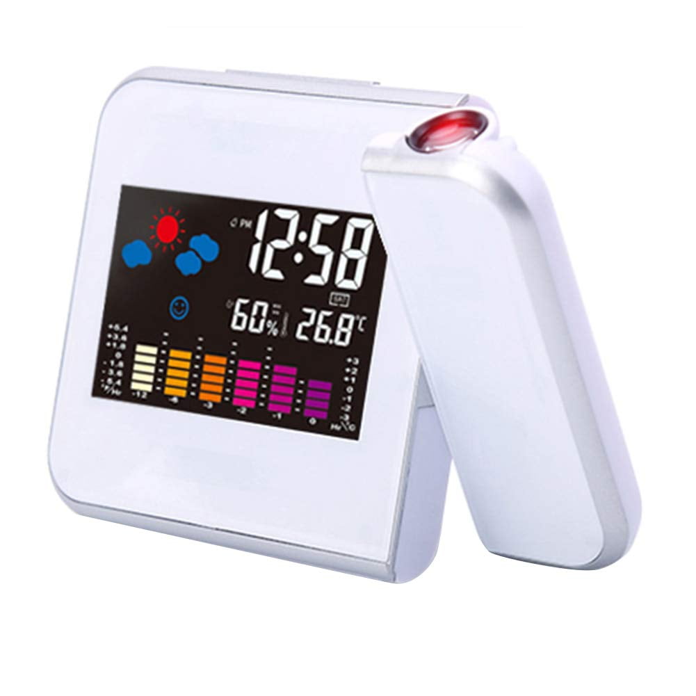 9 LED Color Screen Backlight Weather Projection Calendar Home Office ...