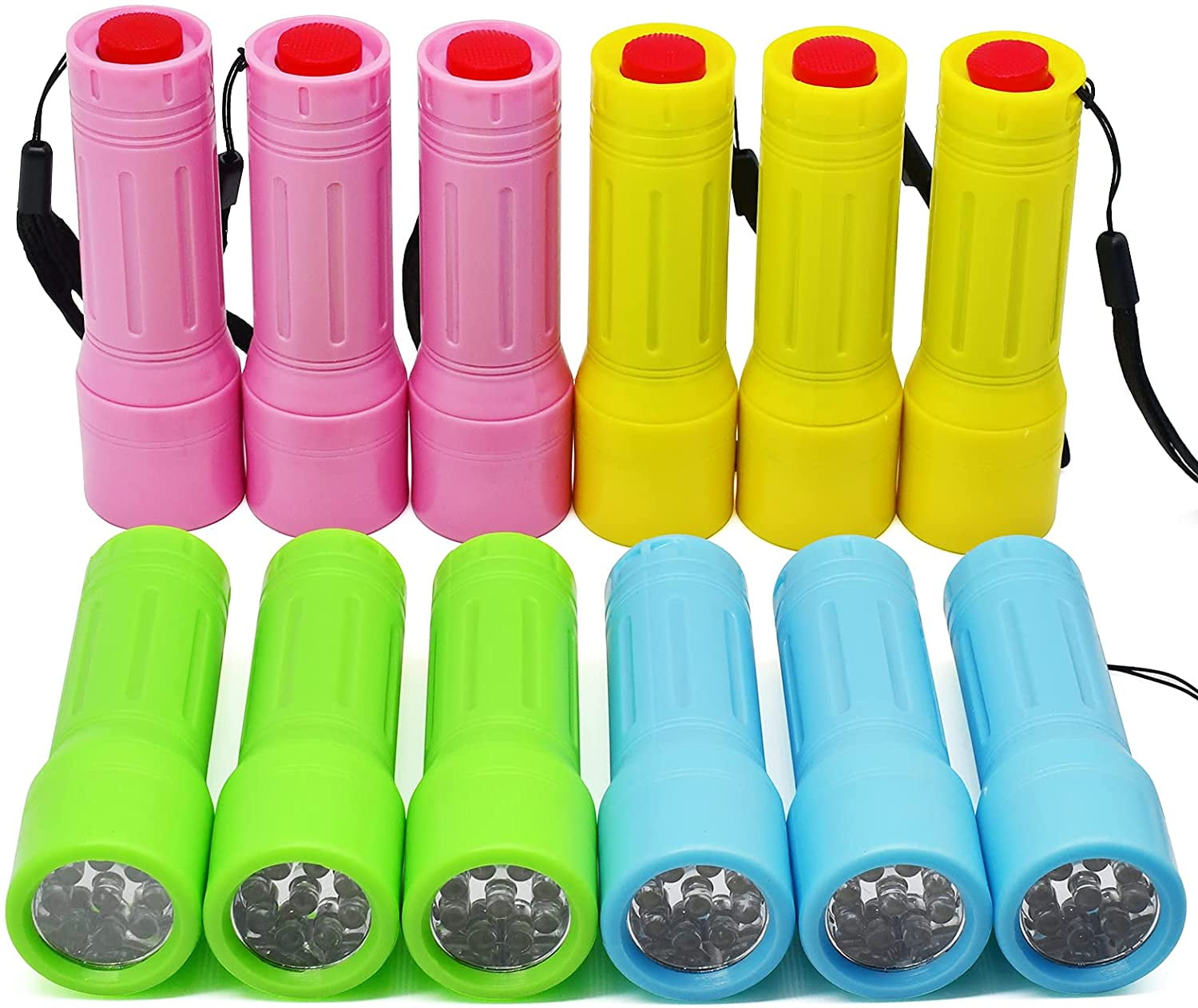 9-LED Flashlight 12-Pack Mini Flashlight with Lanyard, Batteries not ...