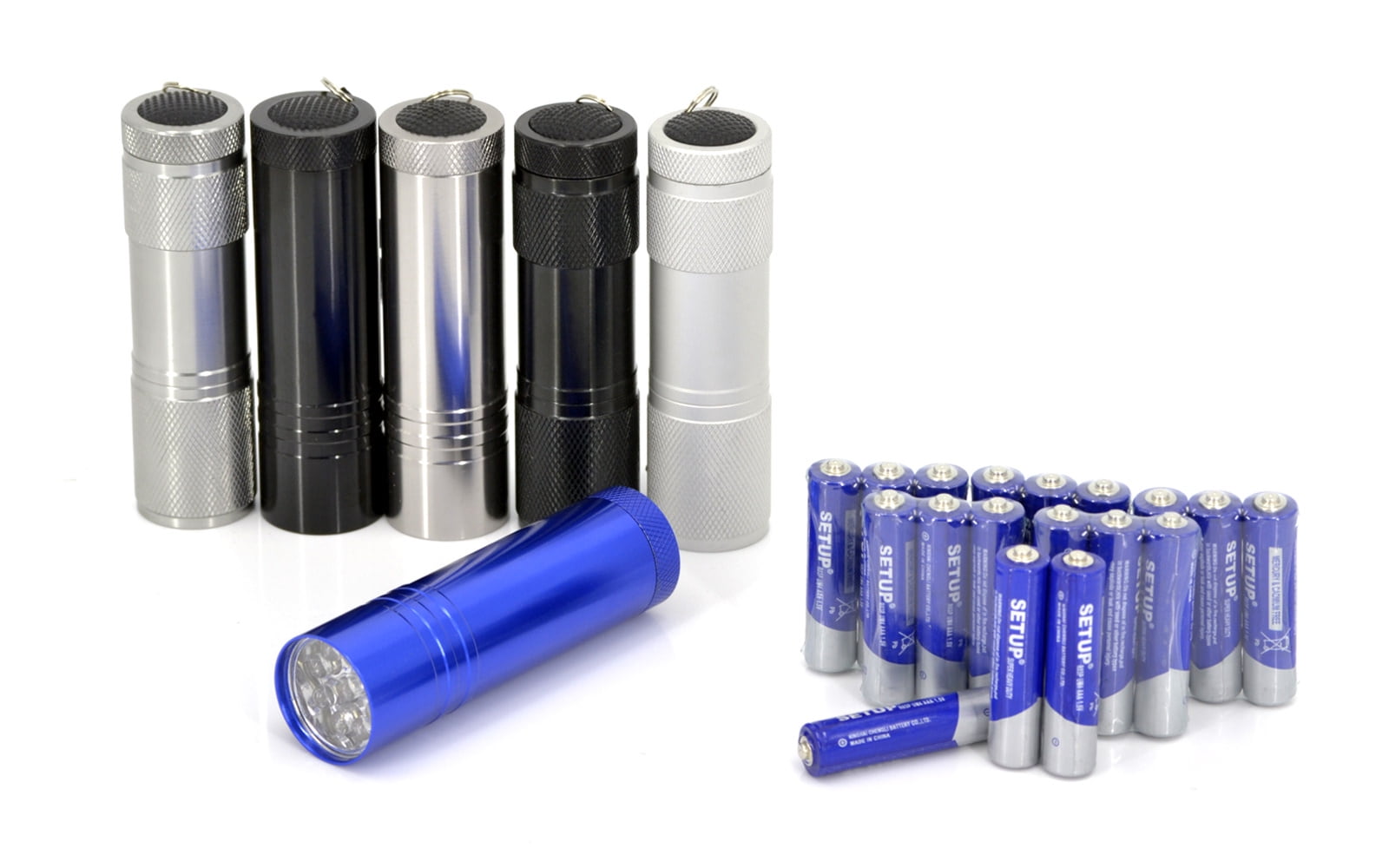 9 LED Flashlight Set | 6 Pack with Lanyard Batteries Included Ideal for ...