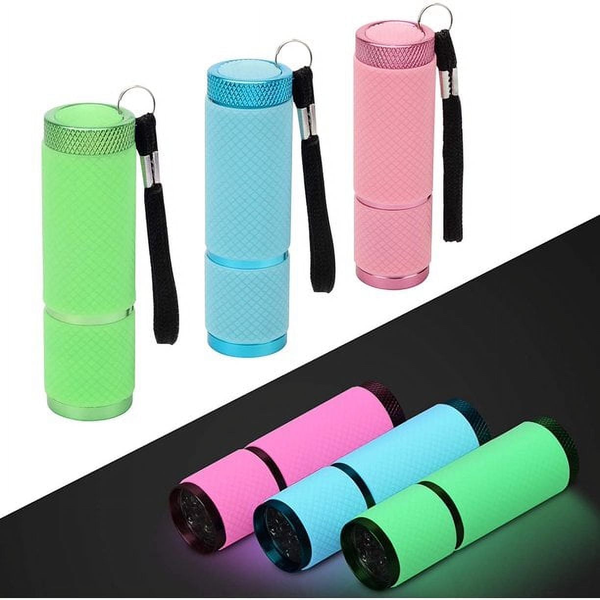 9 LED Glow in Dark Flashlights, 6 Pack Rubber Coated Mini Flashlights ...
