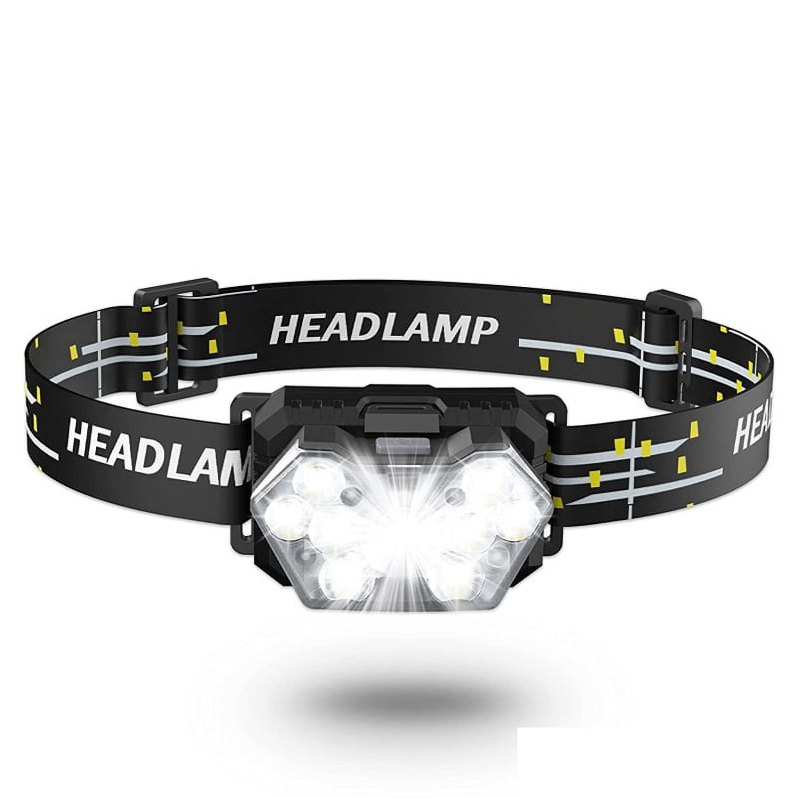 9 LED Headlight 2000 Lumens, Super Headlight with Batteries, 5 Modes ...