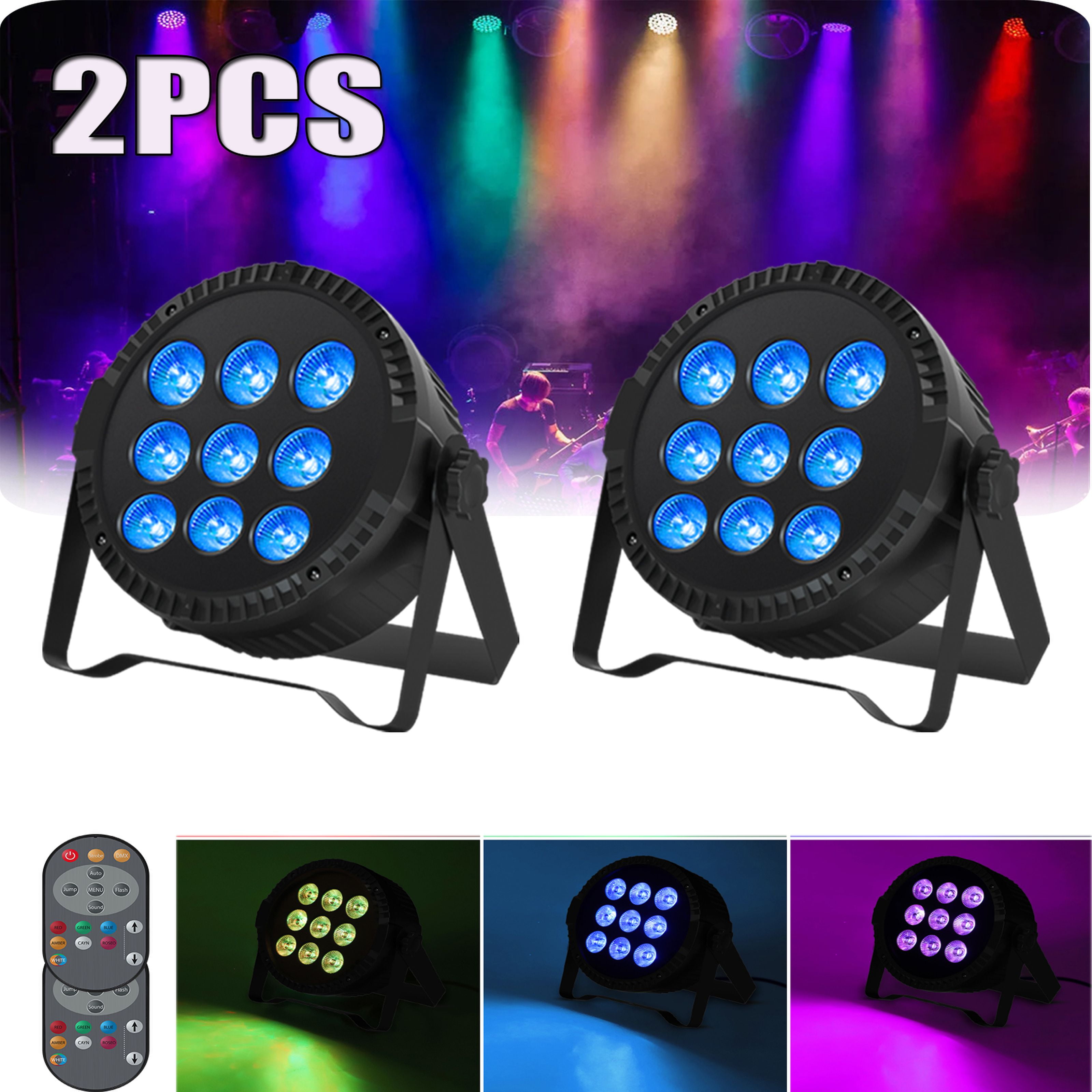 9 LED RGBW Stage Lighting Par Can Lights Sound Activated Remote and DMX Control DJ Uplighter for ...