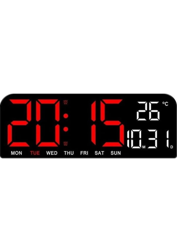 9" Large Digital Wall Clock Temperature Date Week Timing Countdown ...