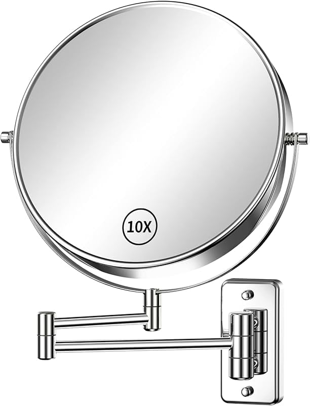 9" Large Size Wall Mount Magnifying Mirror with 1X/10X Double-Sided ...