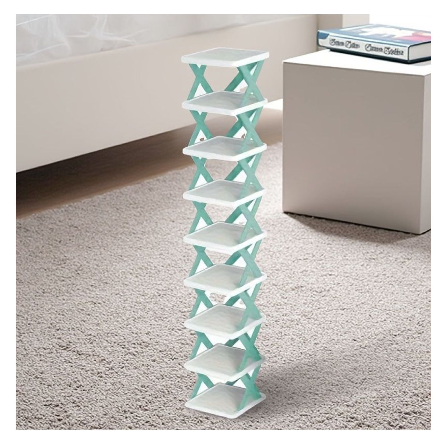 9-Layer Shoe Rack - Vertical Stackable Shoe Organizer for Closet, Dorm ...