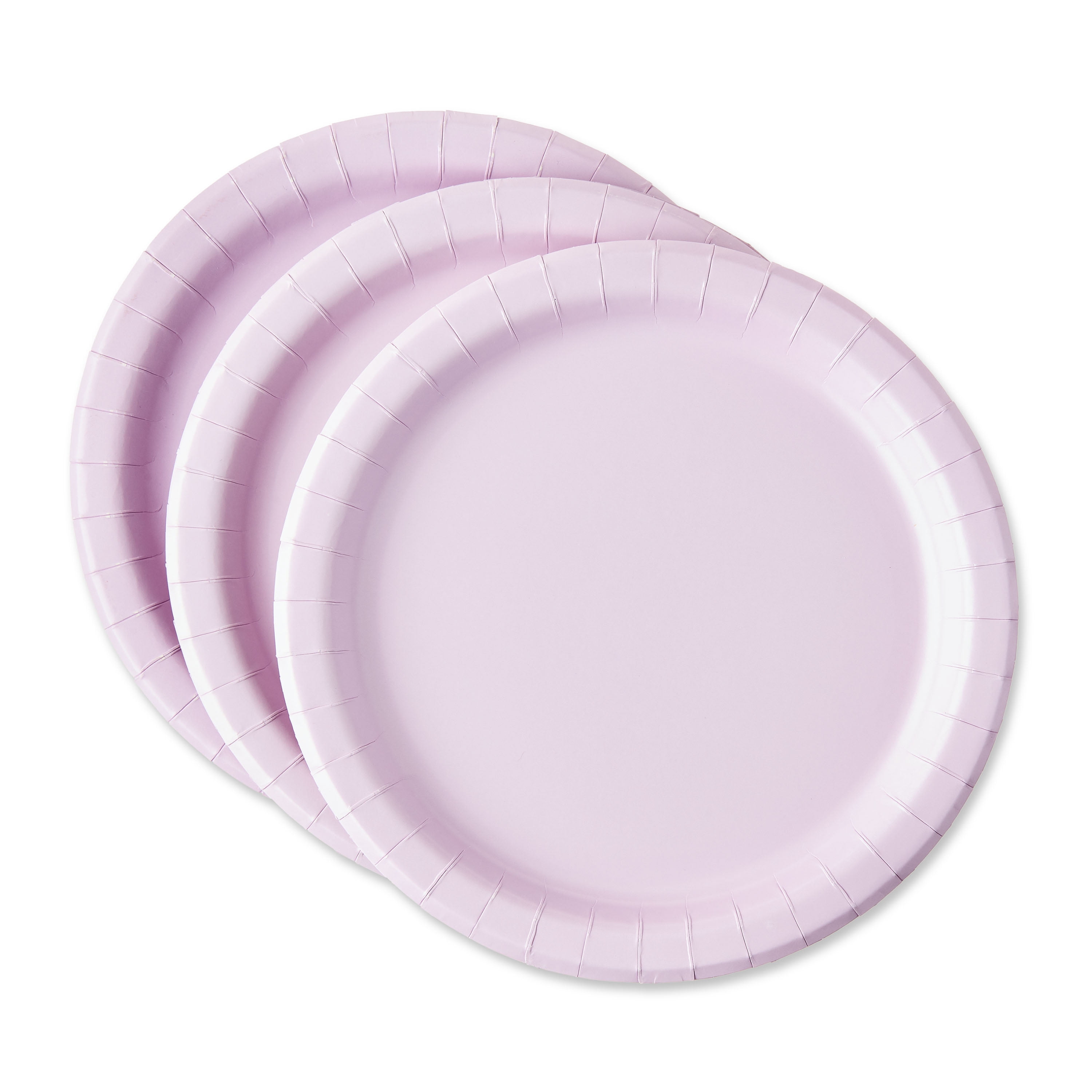 "Way To Celebrate Disposable Paper Plates, 9"" Lilac Large Round Sturdy ...
