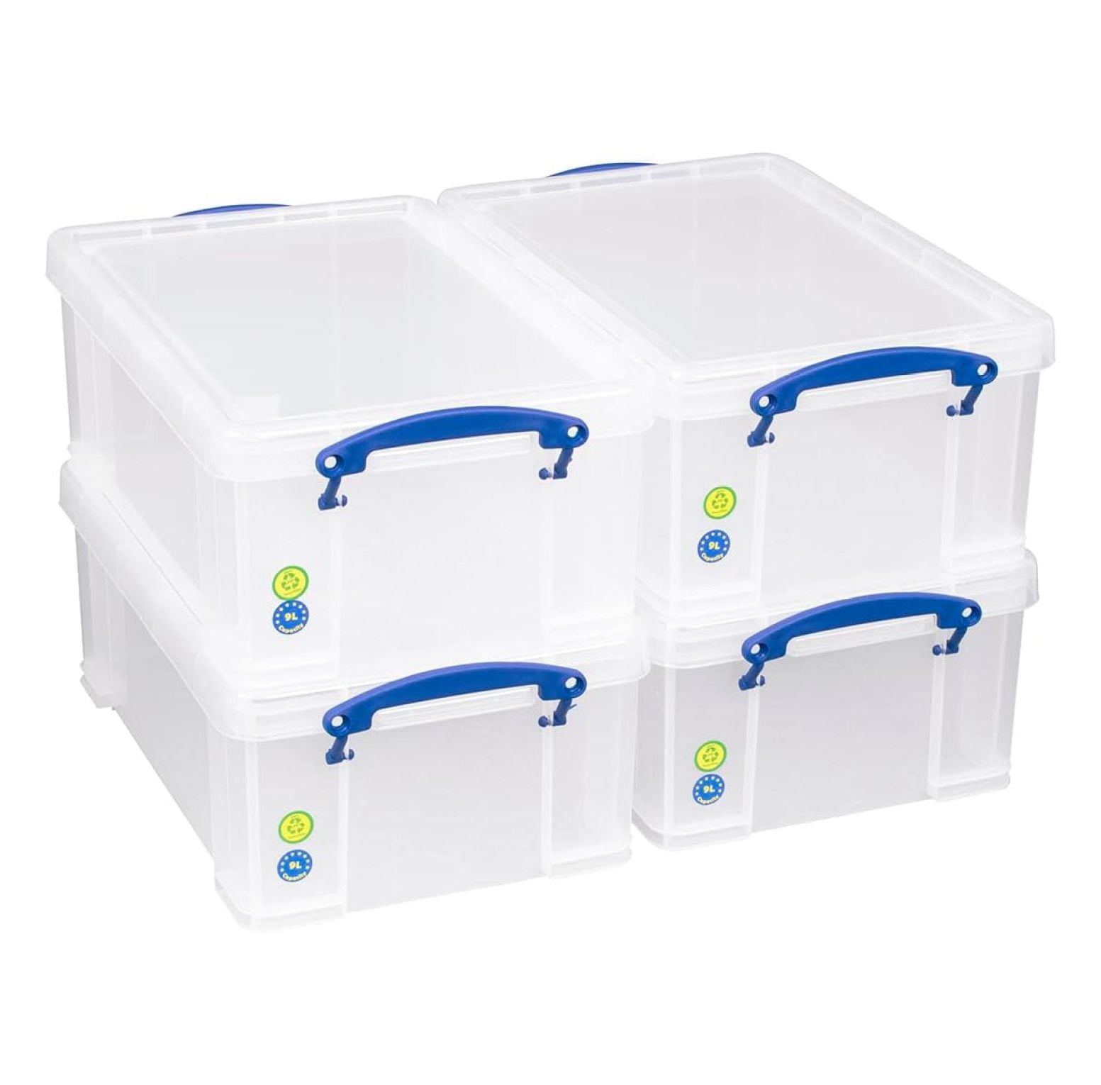 9 Litre Plastic Storage Box Clear, Multi-purpose stacking storage, with ...
