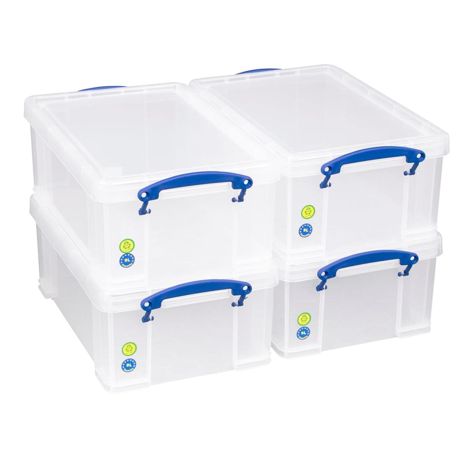 9 Litre Plastic Storage Box Clear, Multi-purpose stacking storage, with ...