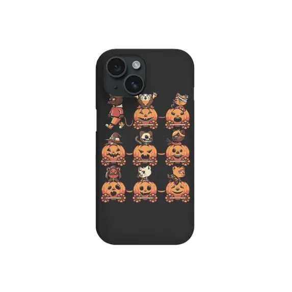 9 Lives Cat Spooky Halloween Cute Phone Case for iPhone 16 15 14 13 12 ...