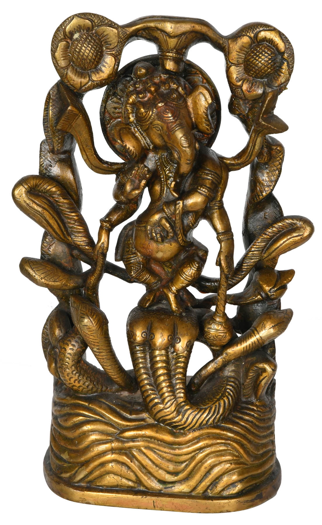 9 Inch Ganesha Dancing Sheshanaga - Cosmic Serpent - Walmart.com