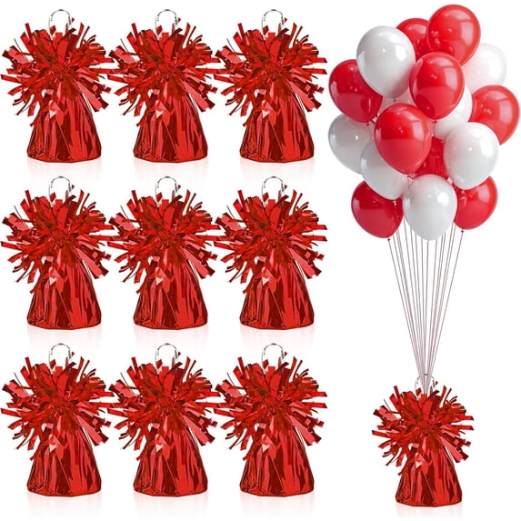 9 Metal Wrapped Balloon Weights, red helium balloon weights, for ...