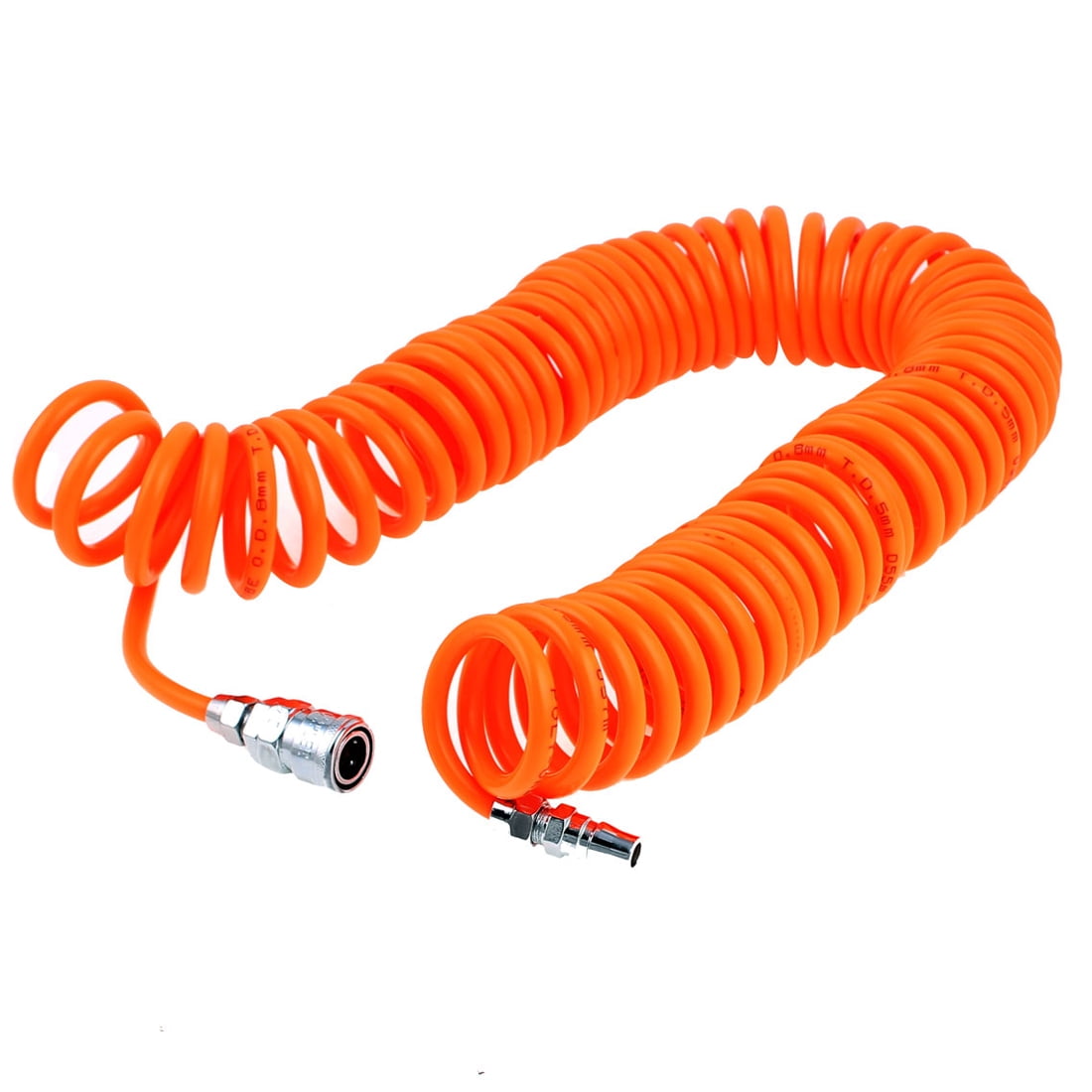 9 Meters Length 8mm x 5mm Polyurethane Coiled Air Hose Tubing Orange ...