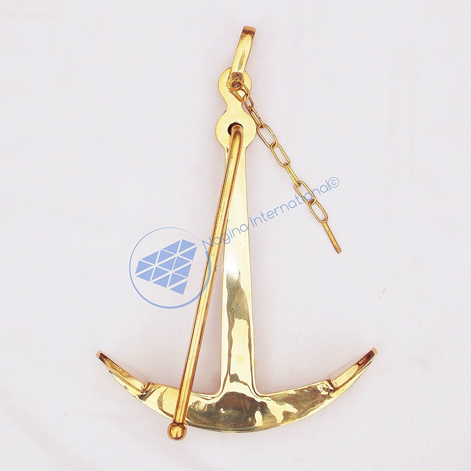9" Miniature Solid Brass Polished Anchor With Chain - Walmart.com