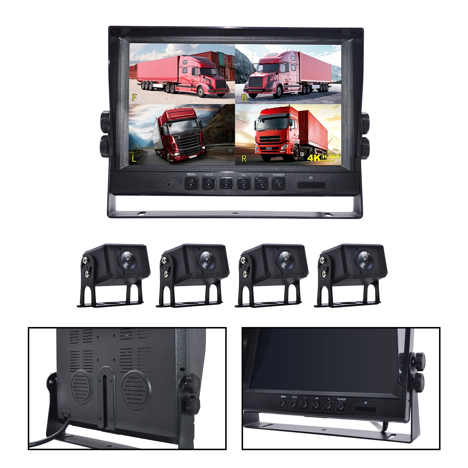 9" Monitor DVR Driving Video Recorder for RV Truck Bus+4 Rear View ...