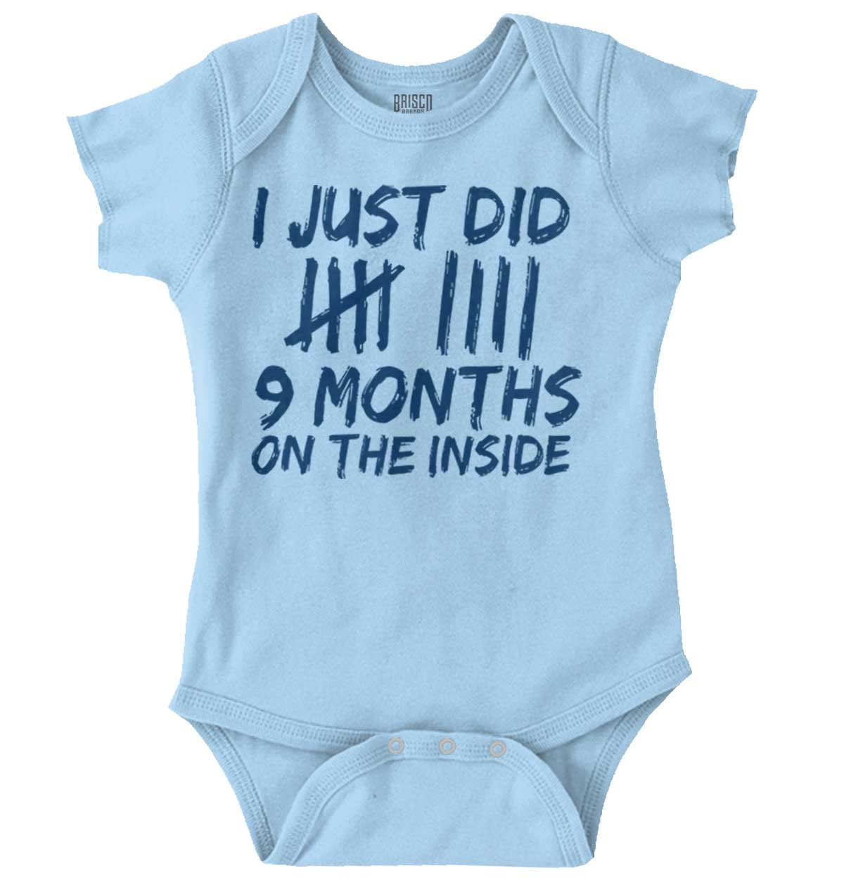 9 Months On The Inside Tally Marks Romper Boys or Girls Infant Baby ...