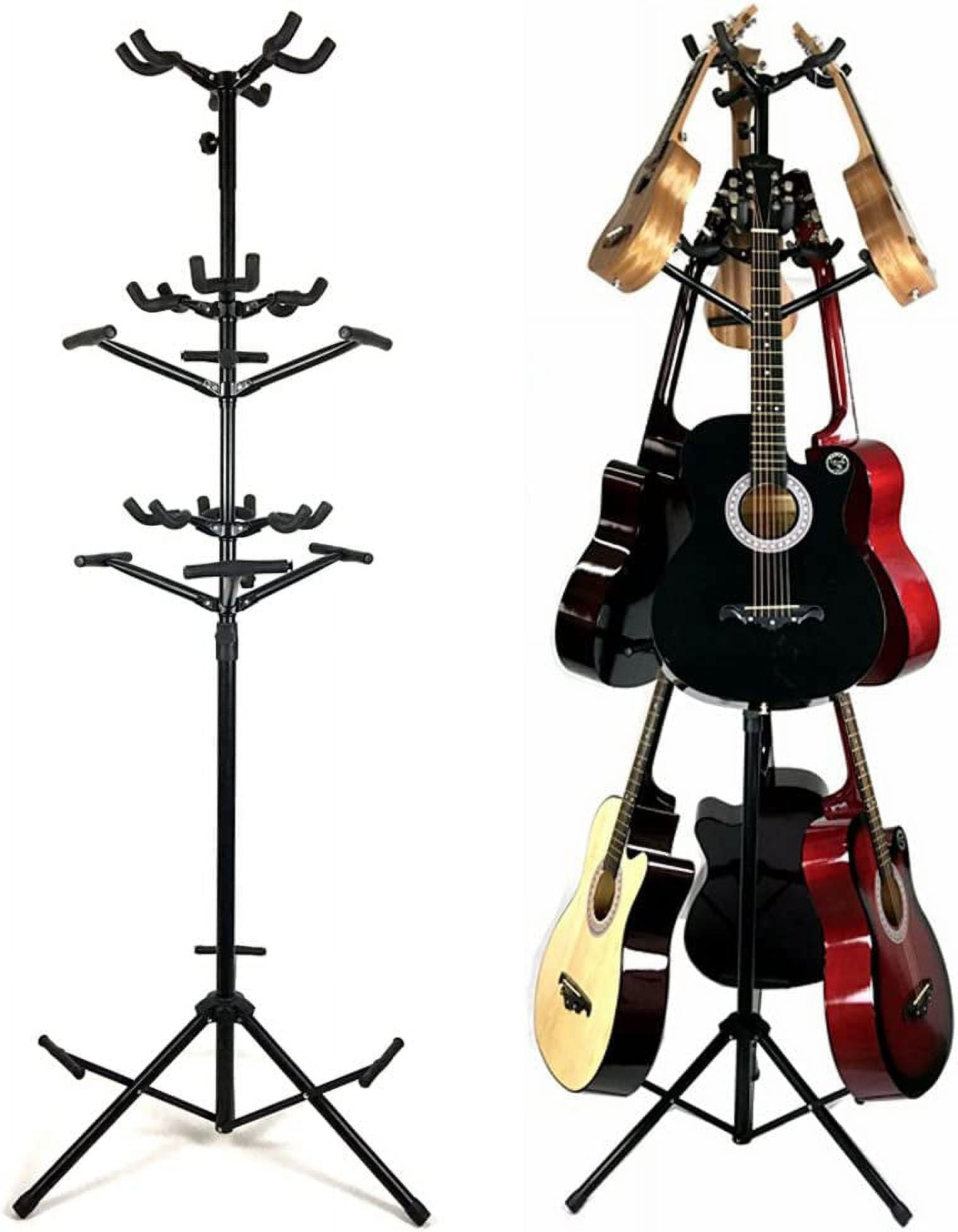 9 Multi-Stand for Guitar, Ukulele, Bass, 3-Tier Standing Rack Holder ...