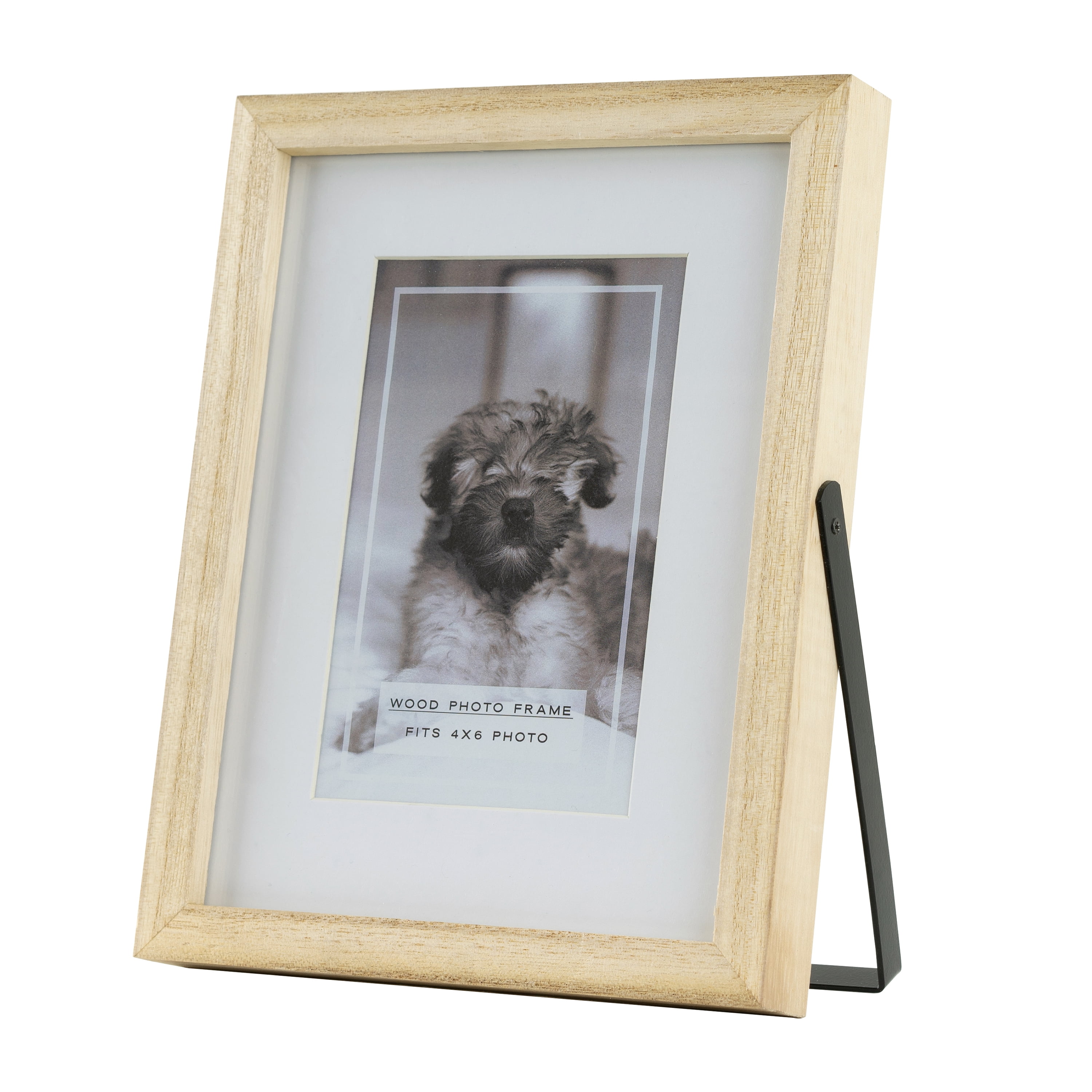 9" Natural Wood Vertical Picture Frame, Matted Fits 4'x6' Picture ...