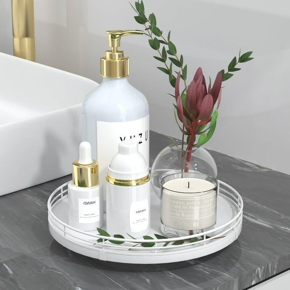 9" Oak Wood Bathroom Tray for Counter, Vanity Tray for Perfume Lotion ...