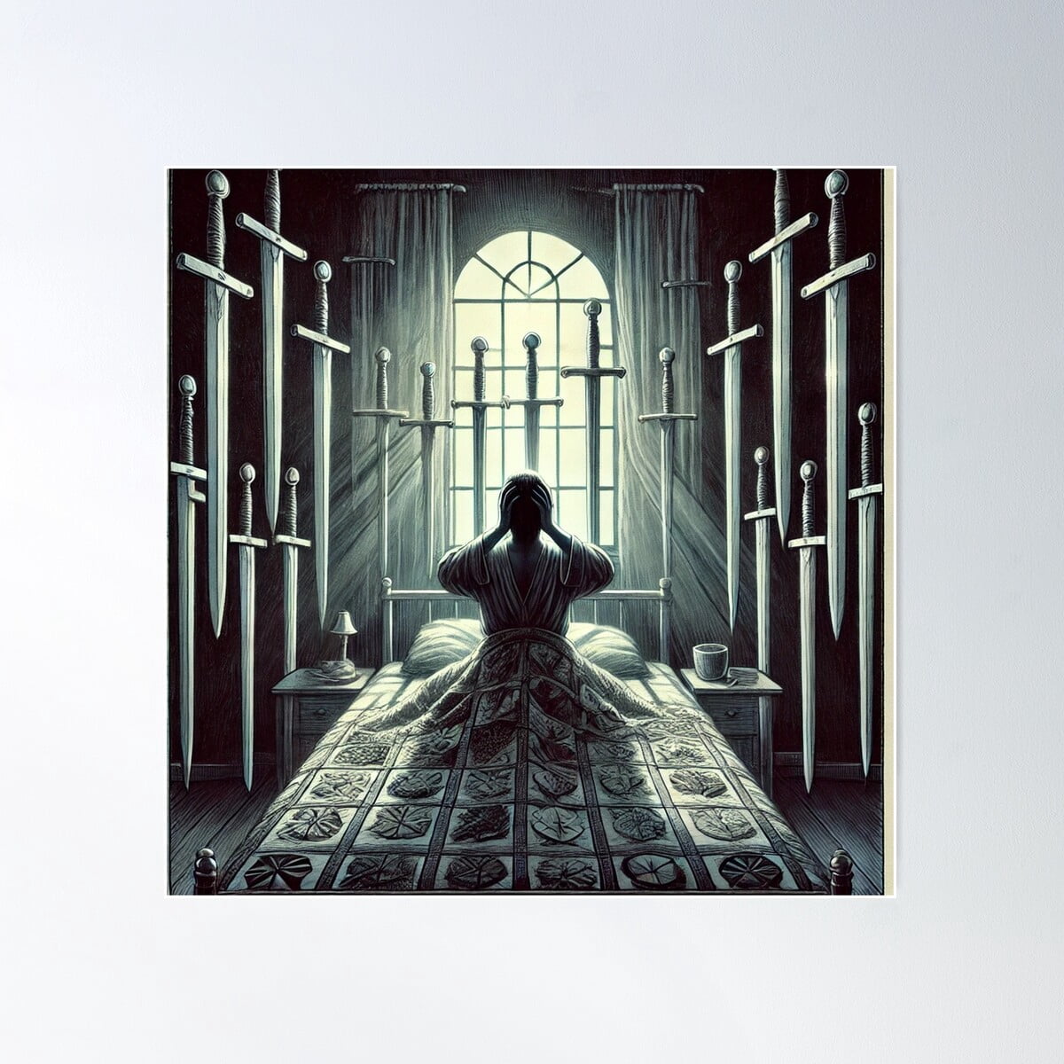 9 Of Swords Poster Wall Art, Modern Wall Decor For Living Room Bedroom ...