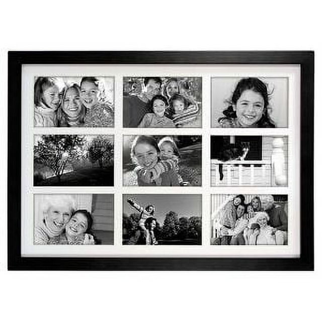 9 Opening 4x6 COLLAGE FRAME LINEAR WALL - Matted Black - Walmart.com