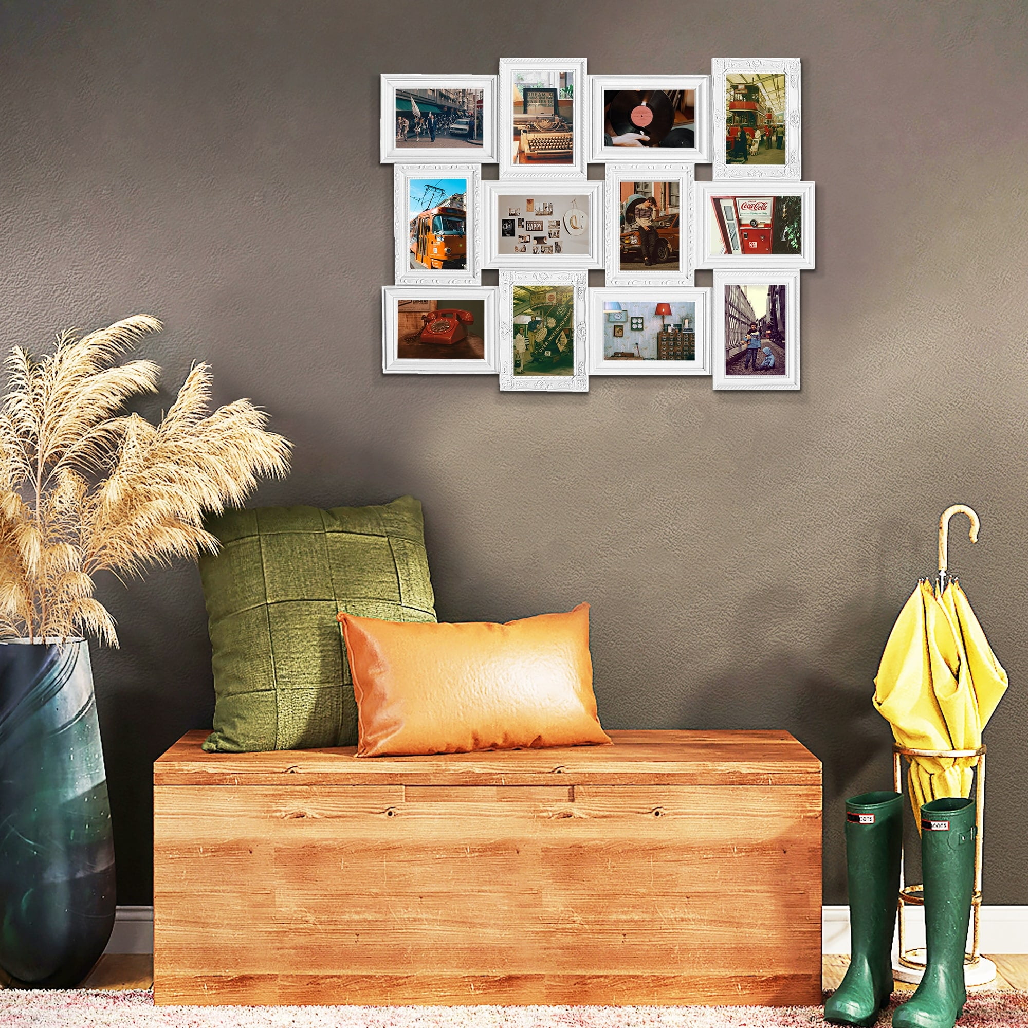 9 Opening Wall Photo Frame 20X27 White Finish PVC Picture Frame ...