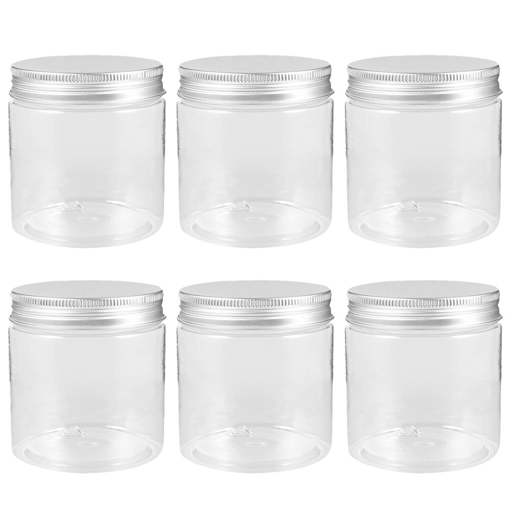 9 Ounce Clear Plastic Jars Containers With Screw On Lids - Refillable ...