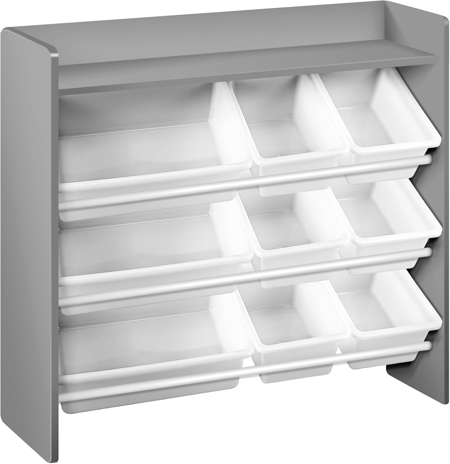 9 P cs Toys Storage Bins Plastic Storage Tray White Bins Include 3 ...