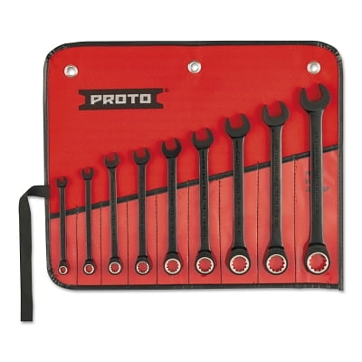 9 PC Spline Non-Reversing Combination Wrench Set, 12 Points, Black ...