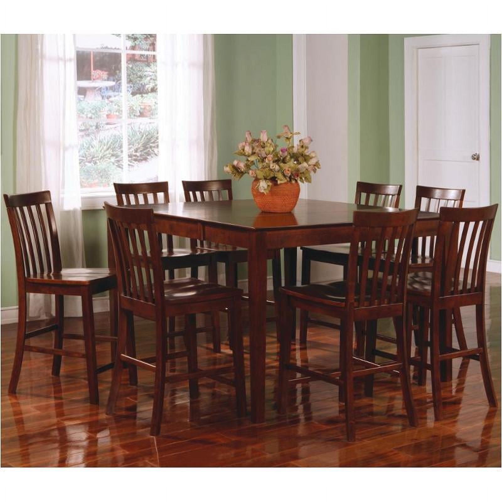 Coaster Springfield 9-Piece Solid Wood High Kitchen Dining Table and ...