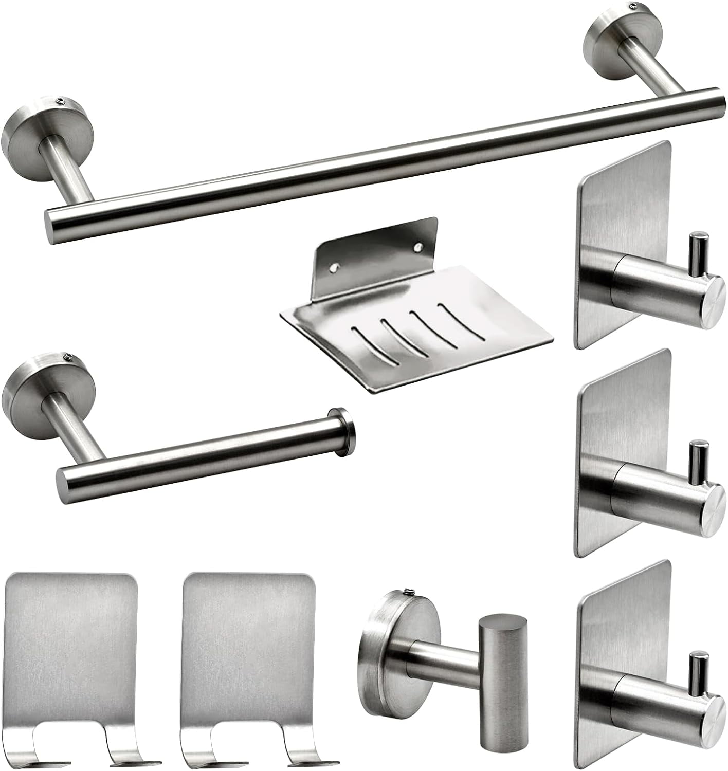 9 PCS Bathroom Hardware Set, Brushed Nickel Stainless Steel Bathroom ...