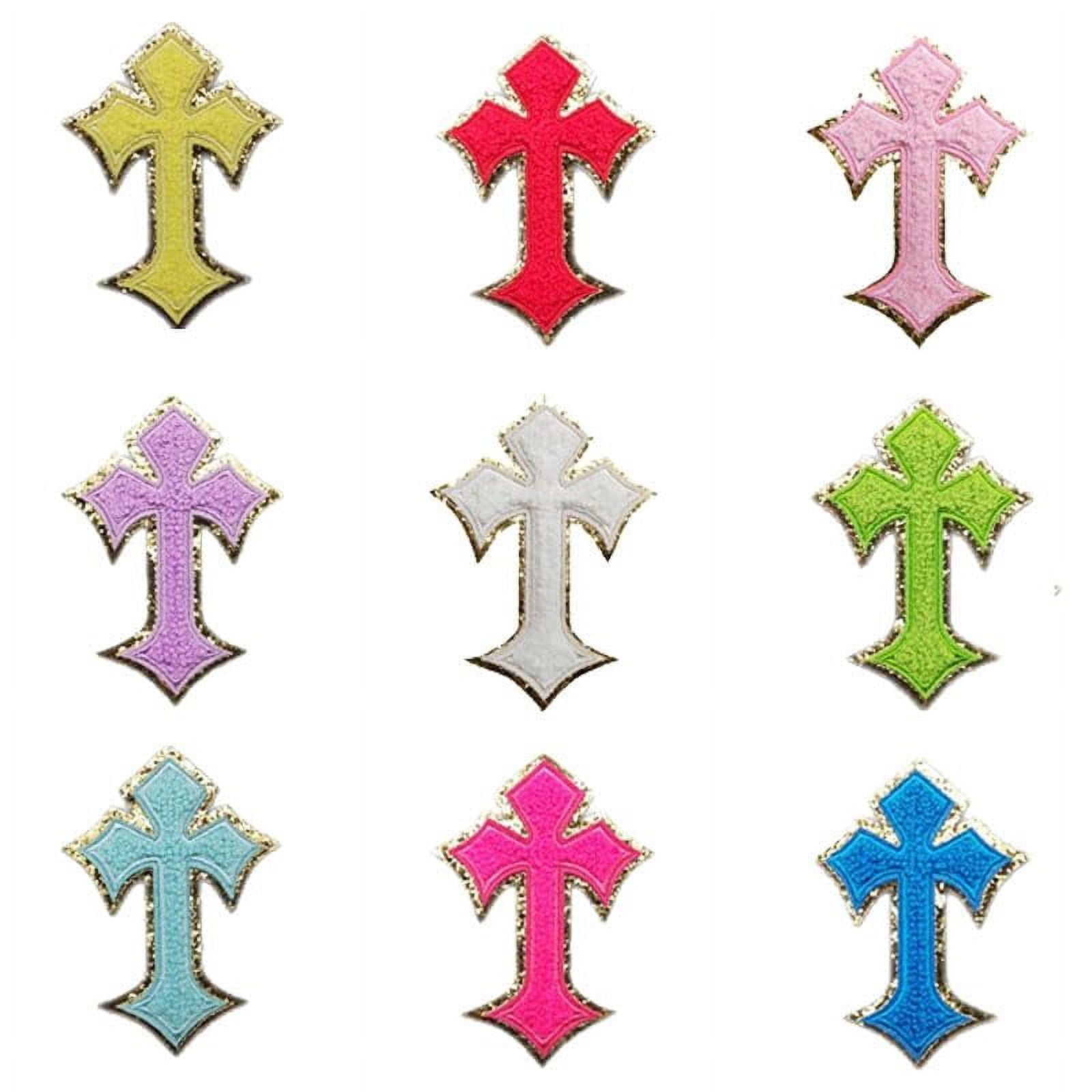 9 PCS Bible Cross Chenille Patches Embroidered Patch Iron on or Sew on ...
