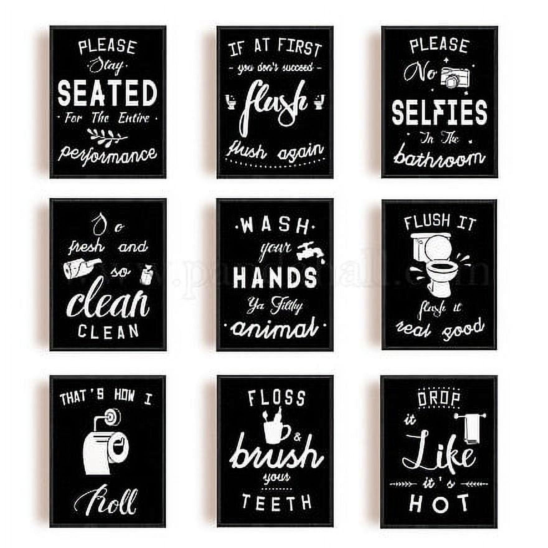 SUNNYCLUE Canvas Prints, 9 Bathroom Quotes, Black and White Wall Art ...