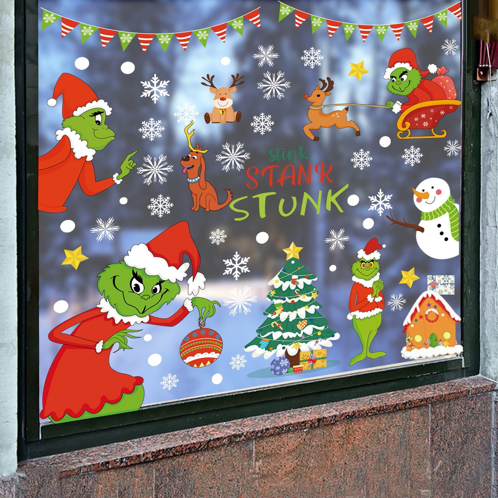 9 PCS, Christmas Window Clings for Glass Window,Window Decals Dramatic ...