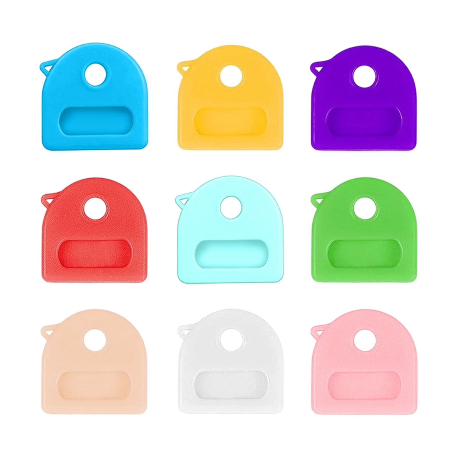 9 PCS Colored Silicone Key Covers Caps Set with Blank Printed Label ...