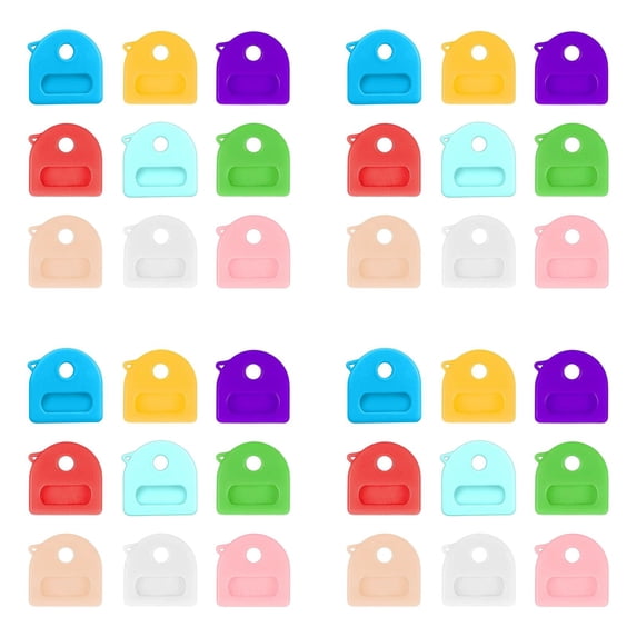 9 PCS Colored Silicone Key Covers Caps Set with Blank Printed Label ...