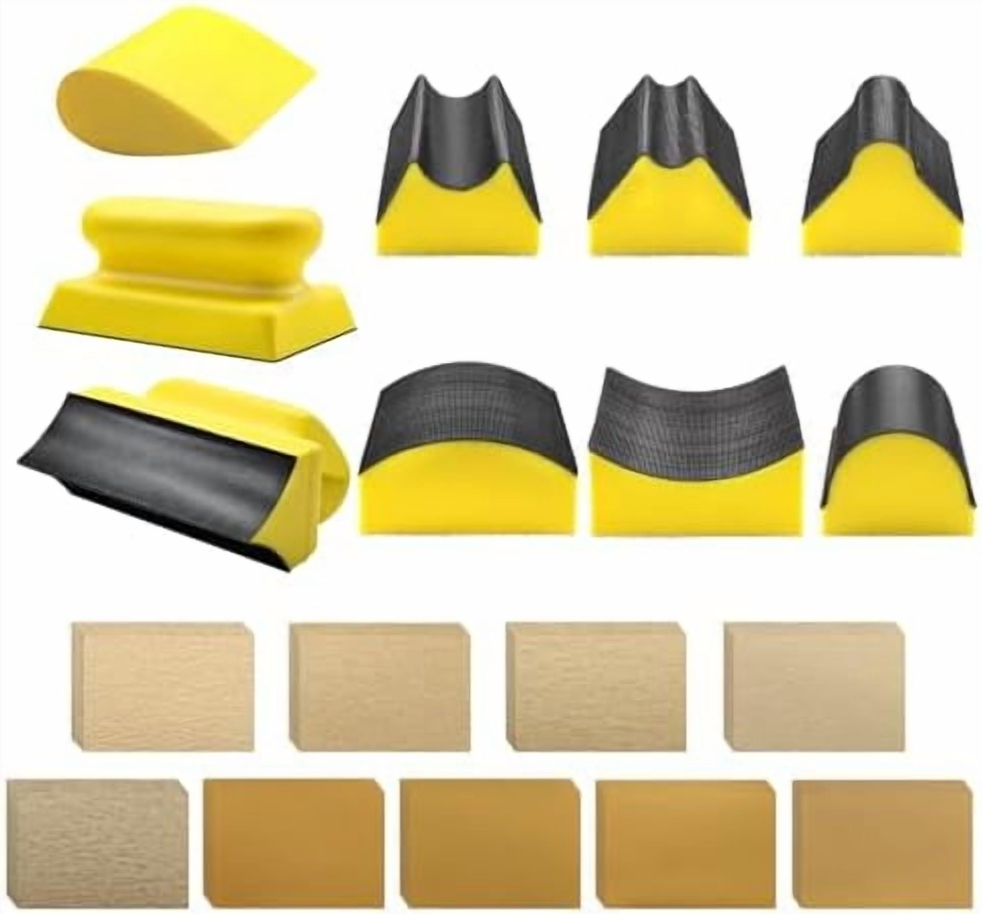 9 PCS Contoured Profile Hand Sanding Block, 4 Inch Hand Sander Block ...