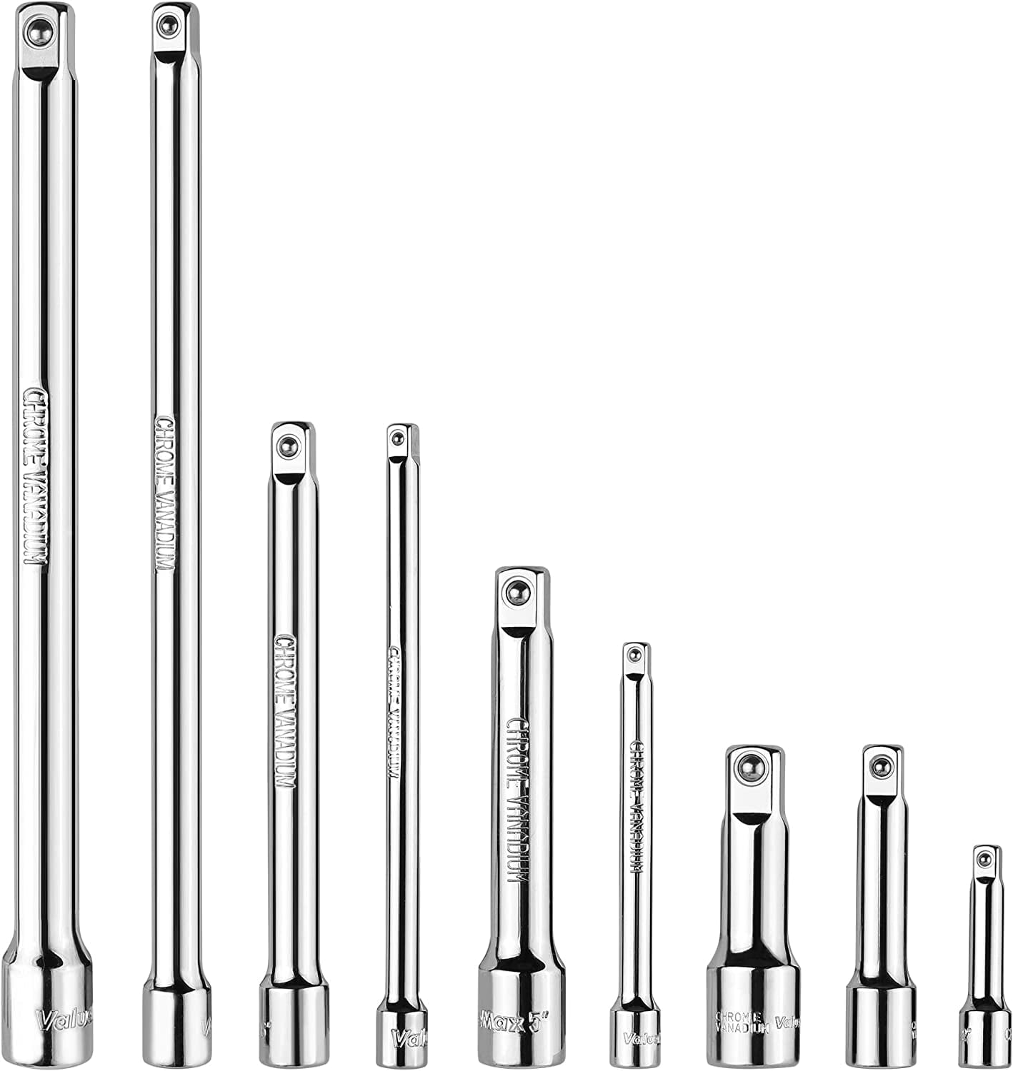 9 PCS Extension Bar Set, 1/4", 3/8", 1/2" Drive Socket Extension Bar ...