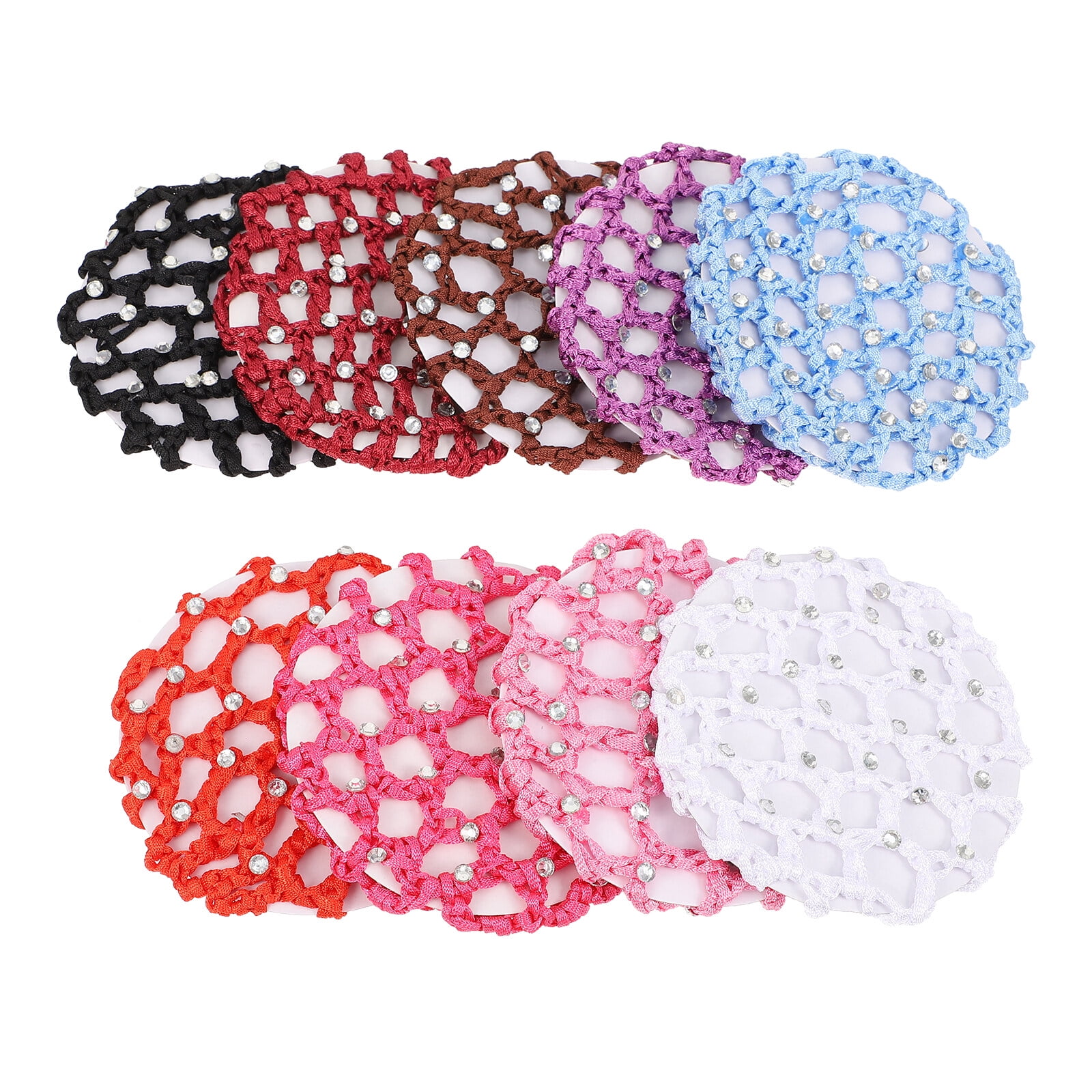 9 PCS Hand Crocheted Net Bag Mask Rhinestones Bread Women's Miss ...