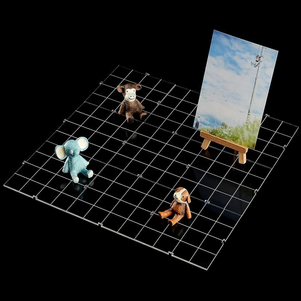 9 PCS Plastic Display Base Clear Display Pedestal Stand Splicing ...