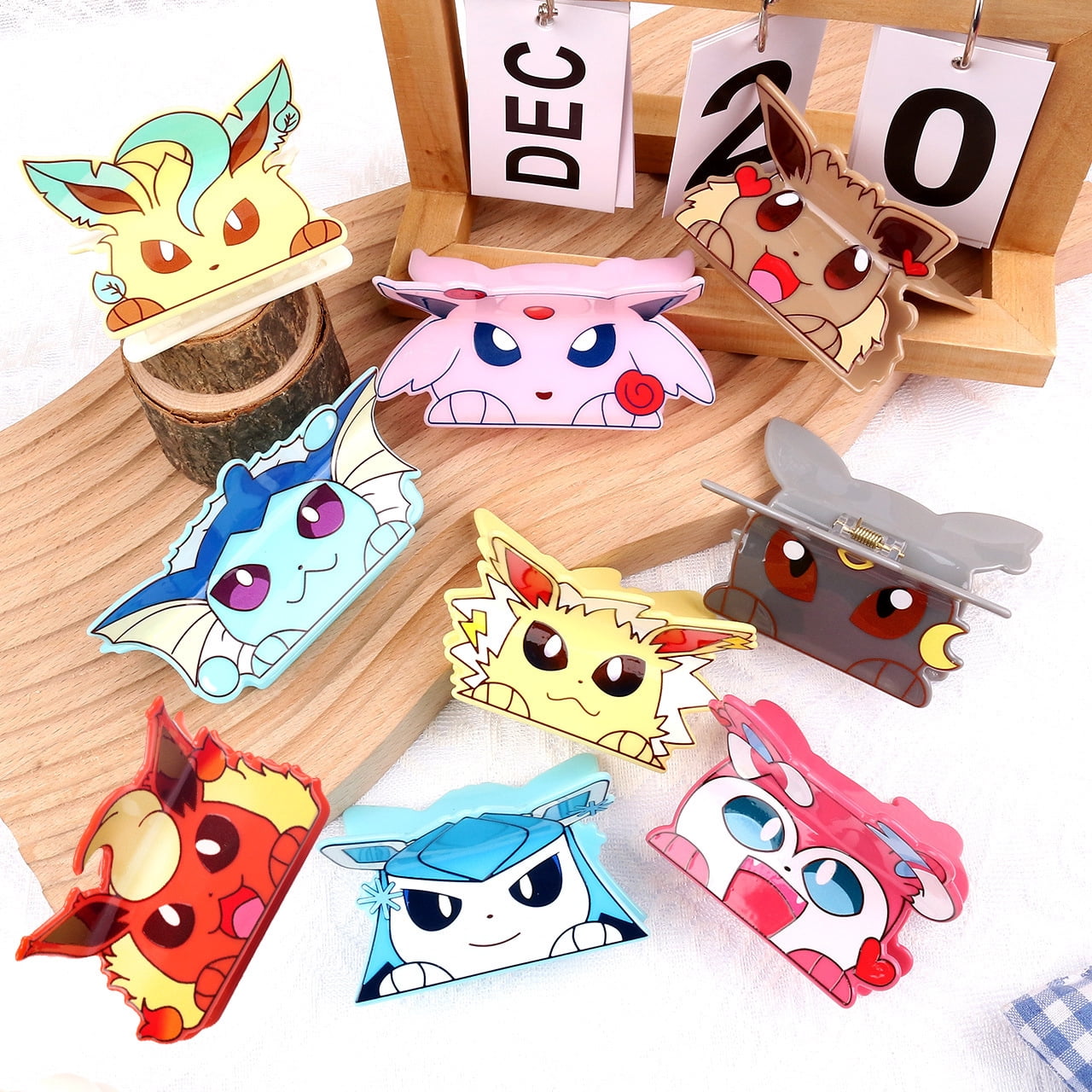 9 PCS Pokemon Metal Large Claw Clips for Thick Heavy Hair, Strong Hold ...