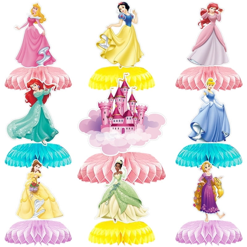 9 PCS Princess Party Honeycomb Centerpieces Decorations, Party Table ...