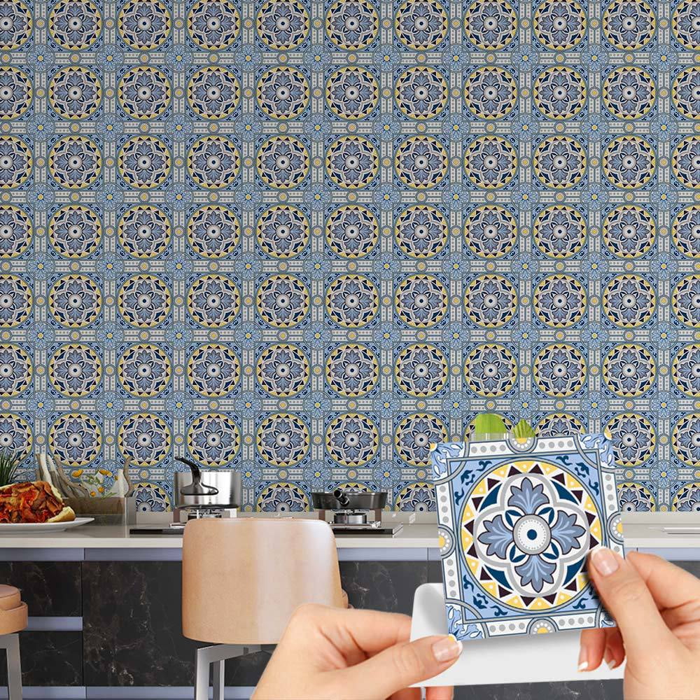 9 PCS Retro Mexican Tile Stickers Peel and Stick Wall Tiles Decals Tile ...