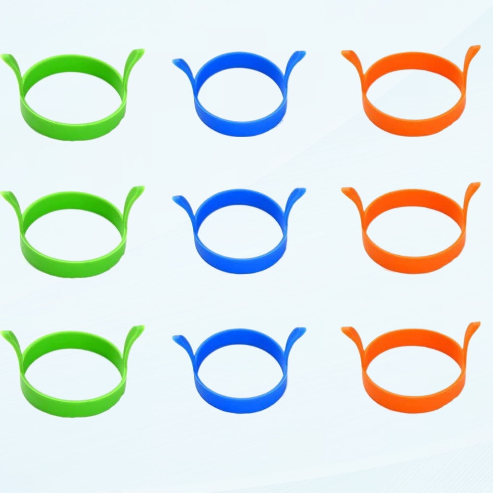 9 PCS Silicone Egg Ring Fried Egg Ring Non-Stick Round Egg Ring Mold ...